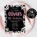 Cow Birthday Party Invitation, Silver, Pink, Girl, Farm, Cow, Birthday ...