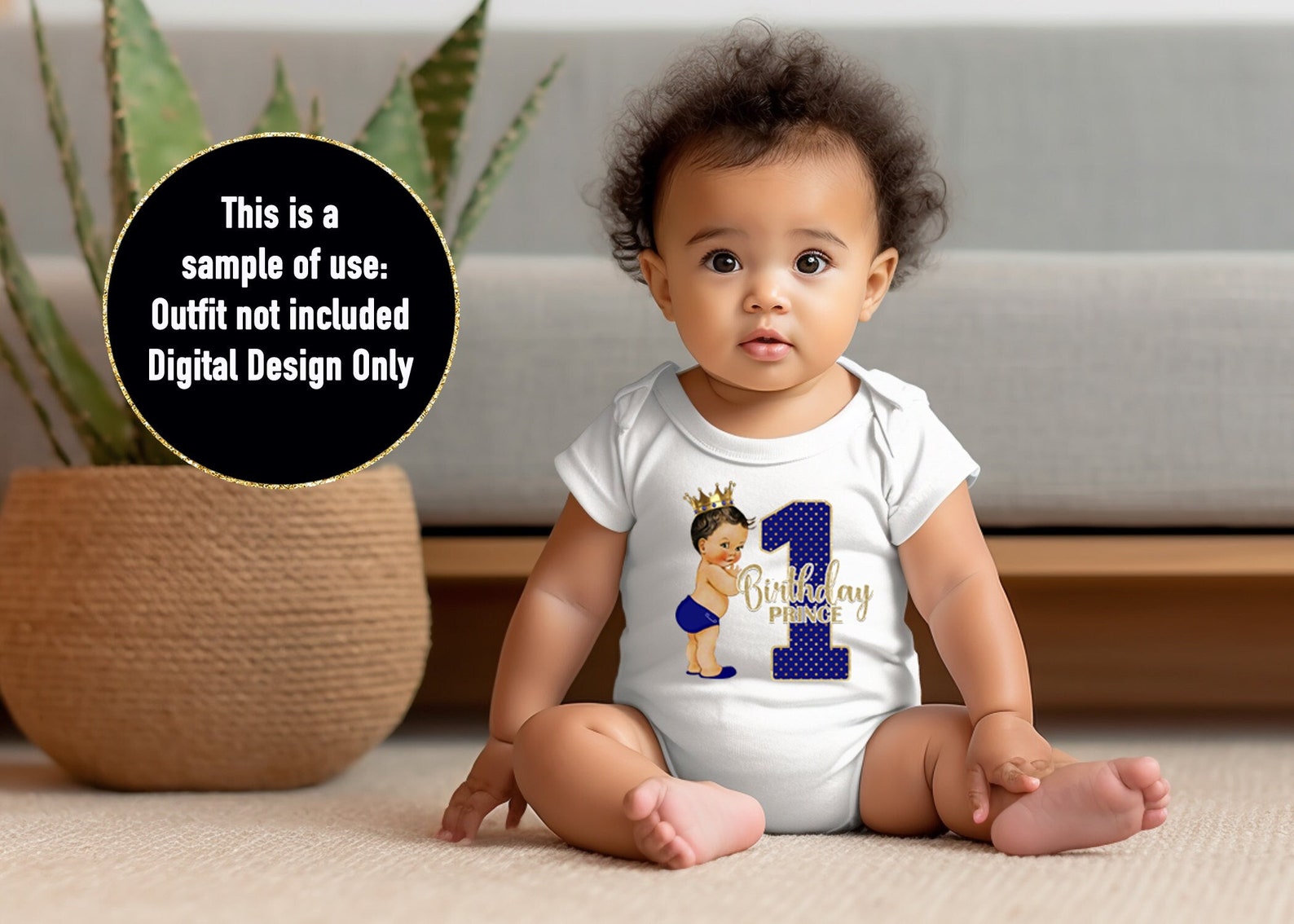 Prince 1st Birthday PNG Sublimation Design, Gold Blue, Royal Birthday ...