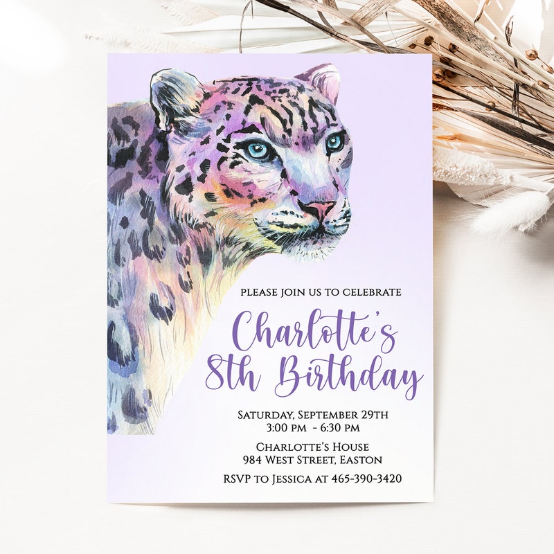 Snow Leopard Purple - Etsy