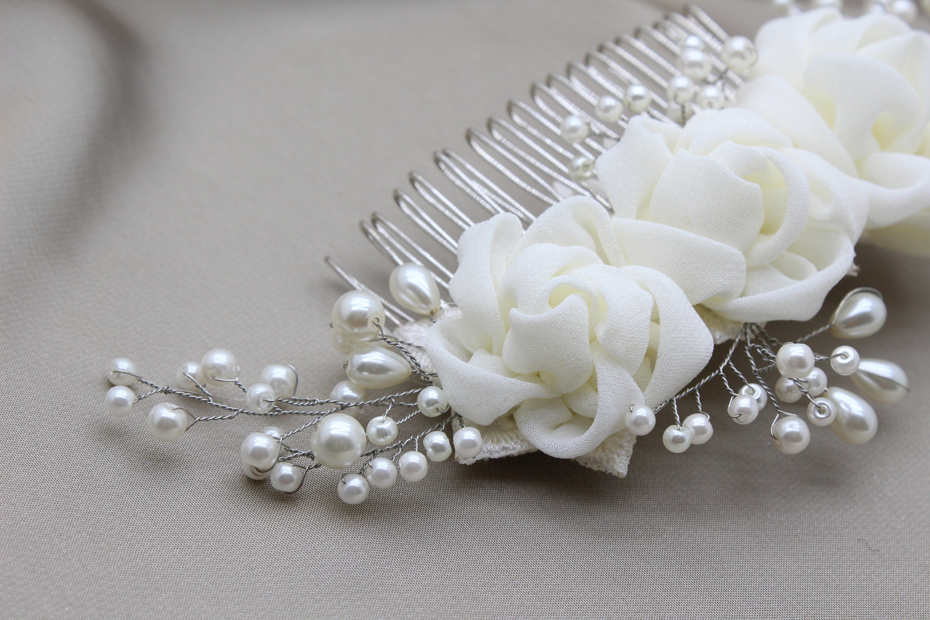 Wedding Headpieces Ivory Rose Hairpiece Bridal Hair Comb | Etsy