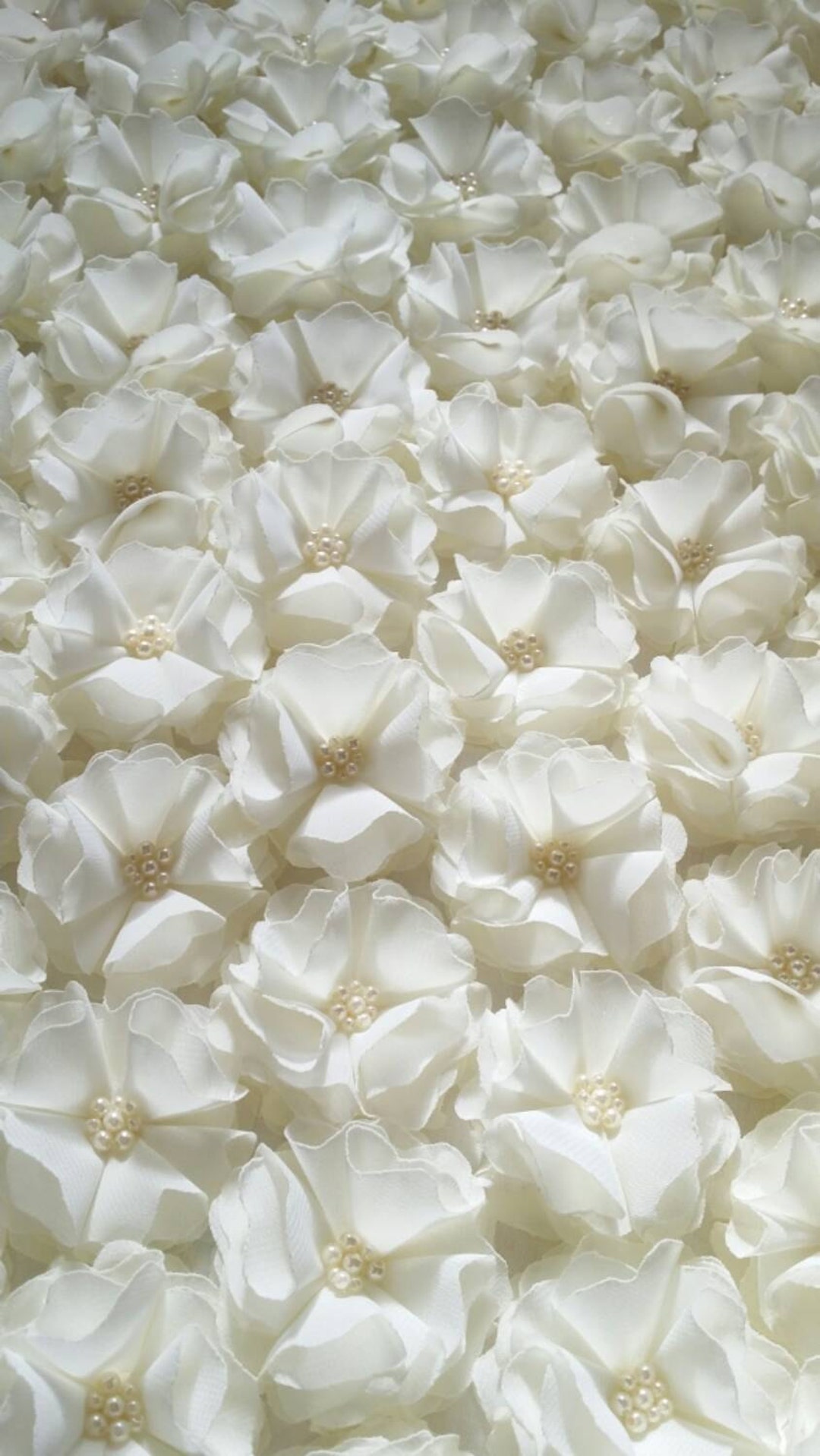 Ivory Fabric Flowers Decorations Appliques Embellishments Wedding Party ...