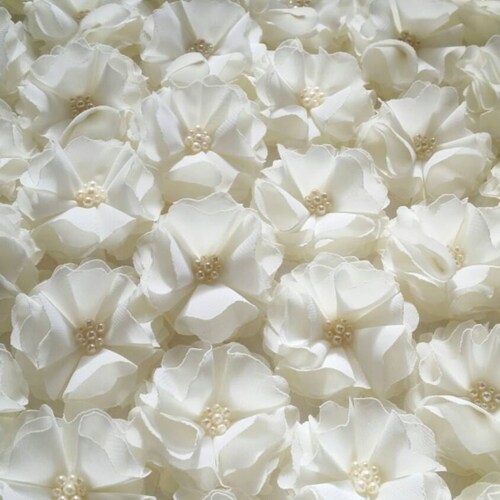 Ivory Fabric Flowers Wedding Flowers Small Fabric Flowers - Etsy