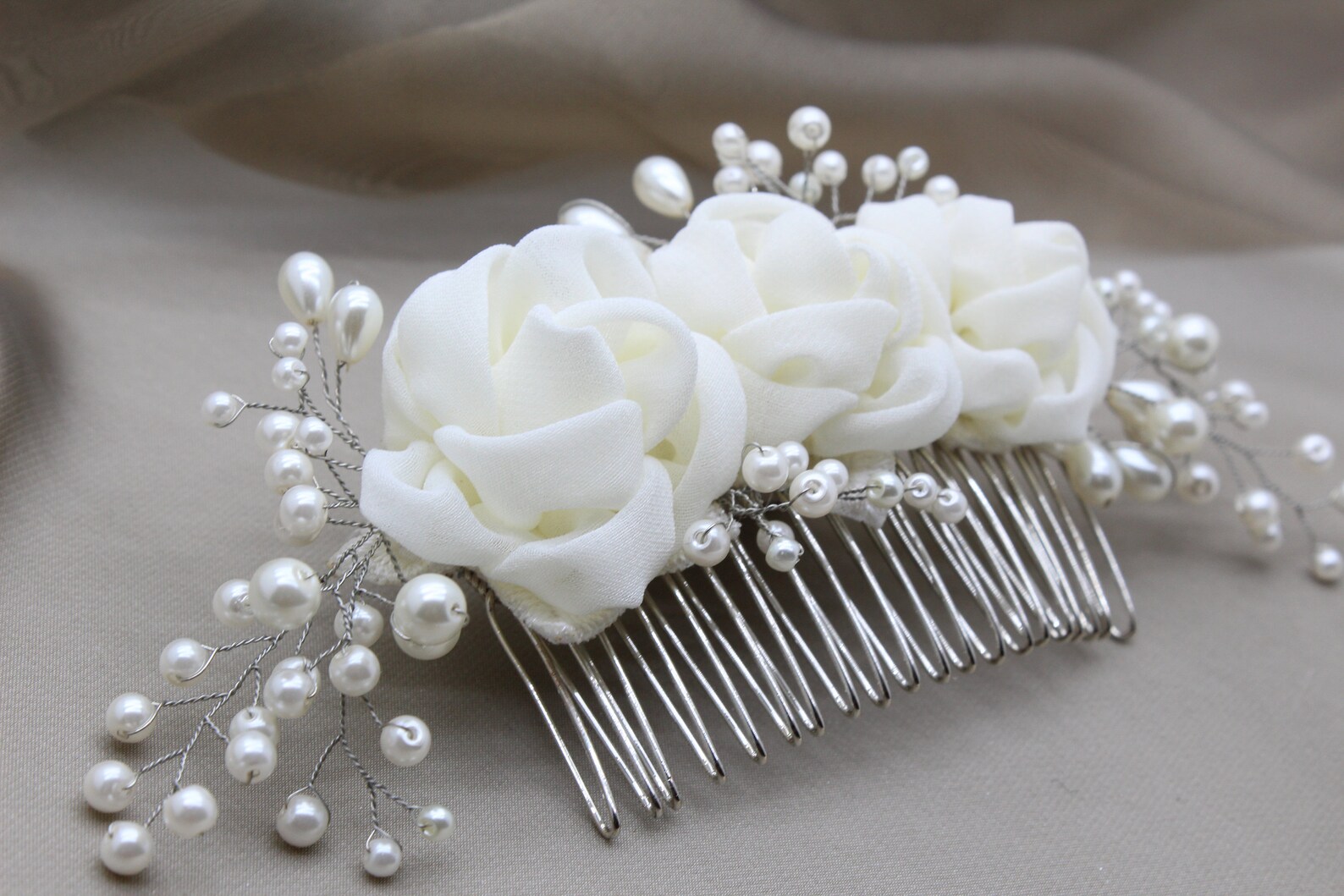 Wedding Headpieces Ivory Rose Hairpiece Bridal Hair Comb | Etsy
