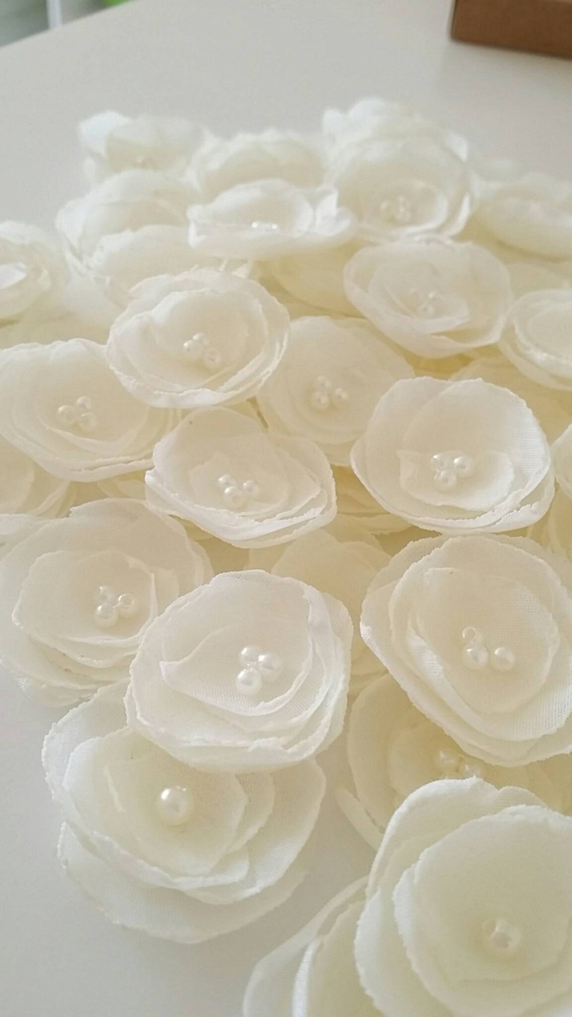Ivory Fabric Flowers Wedding Flowers Small Fabric Flowers - Etsy
