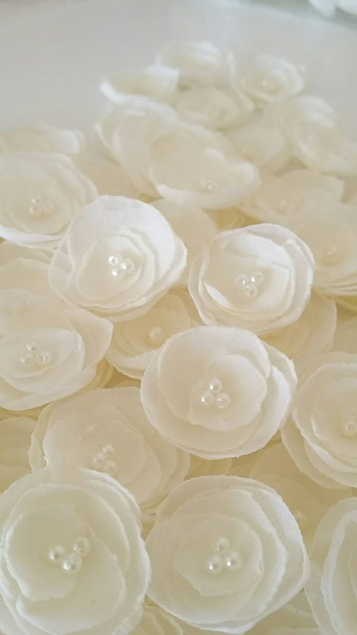 Ivory Fabric Flowers Wedding Flowers Small Fabric Flowers - Etsy
