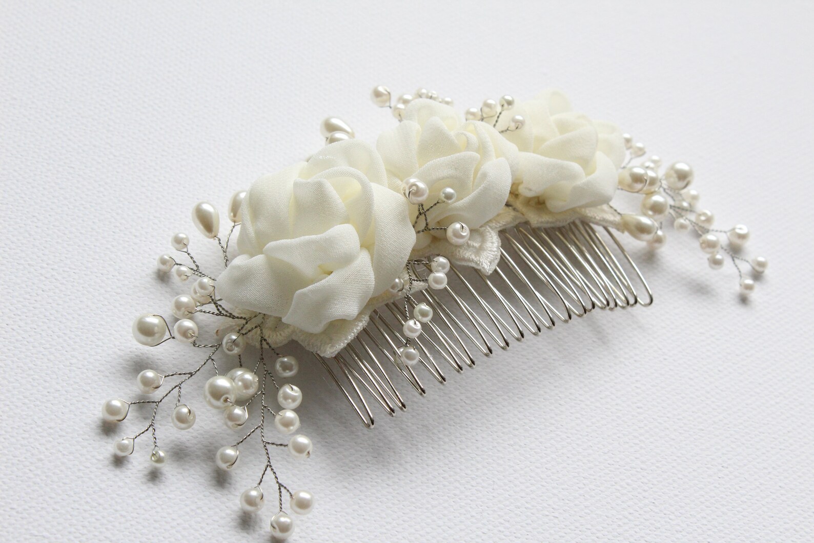 Wedding Headpieces Ivory Rose Hairpiece Bridal Hair Comb | Etsy