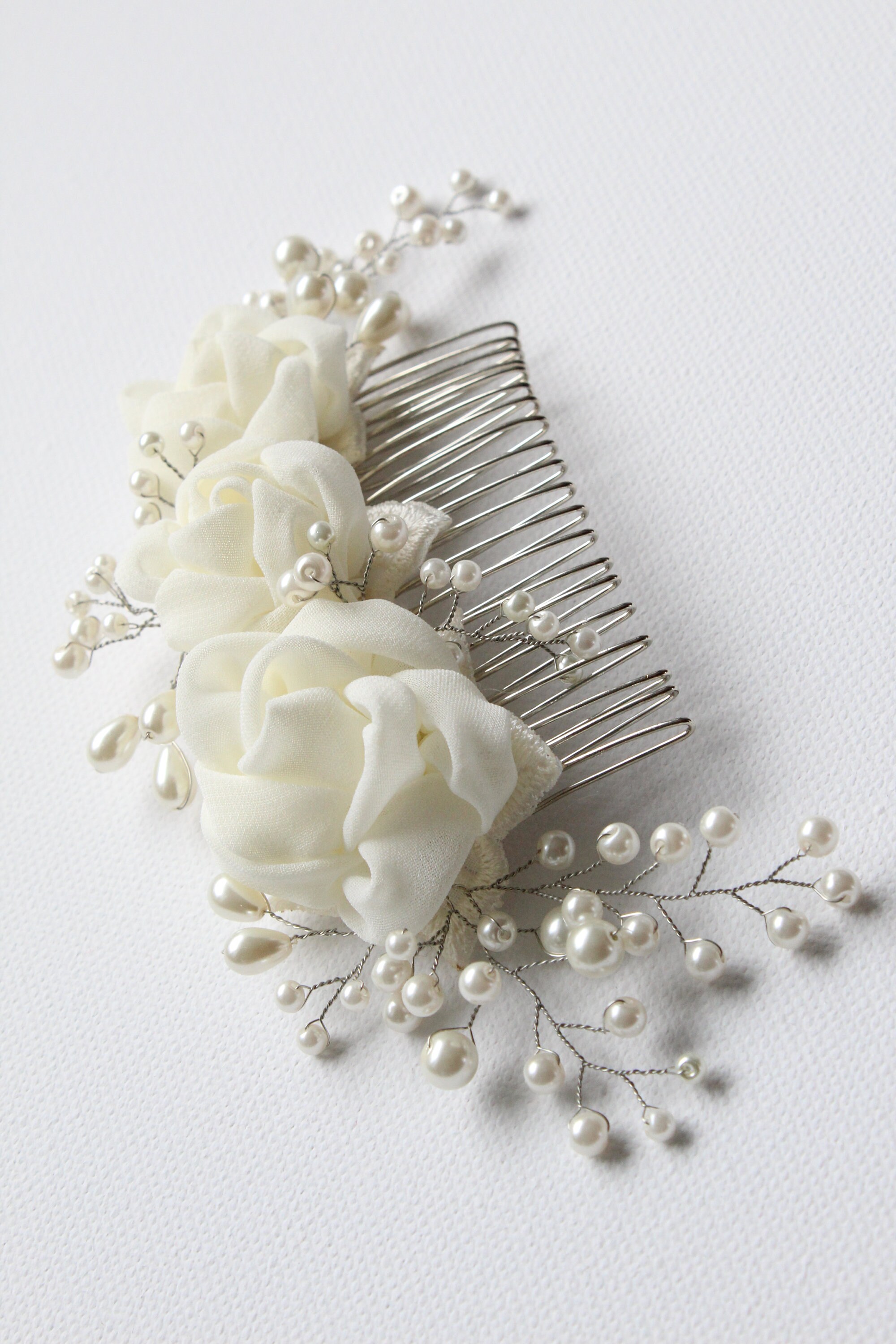 Wedding Headpieces Ivory Rose Hairpiece Bridal Hair Comb | Etsy