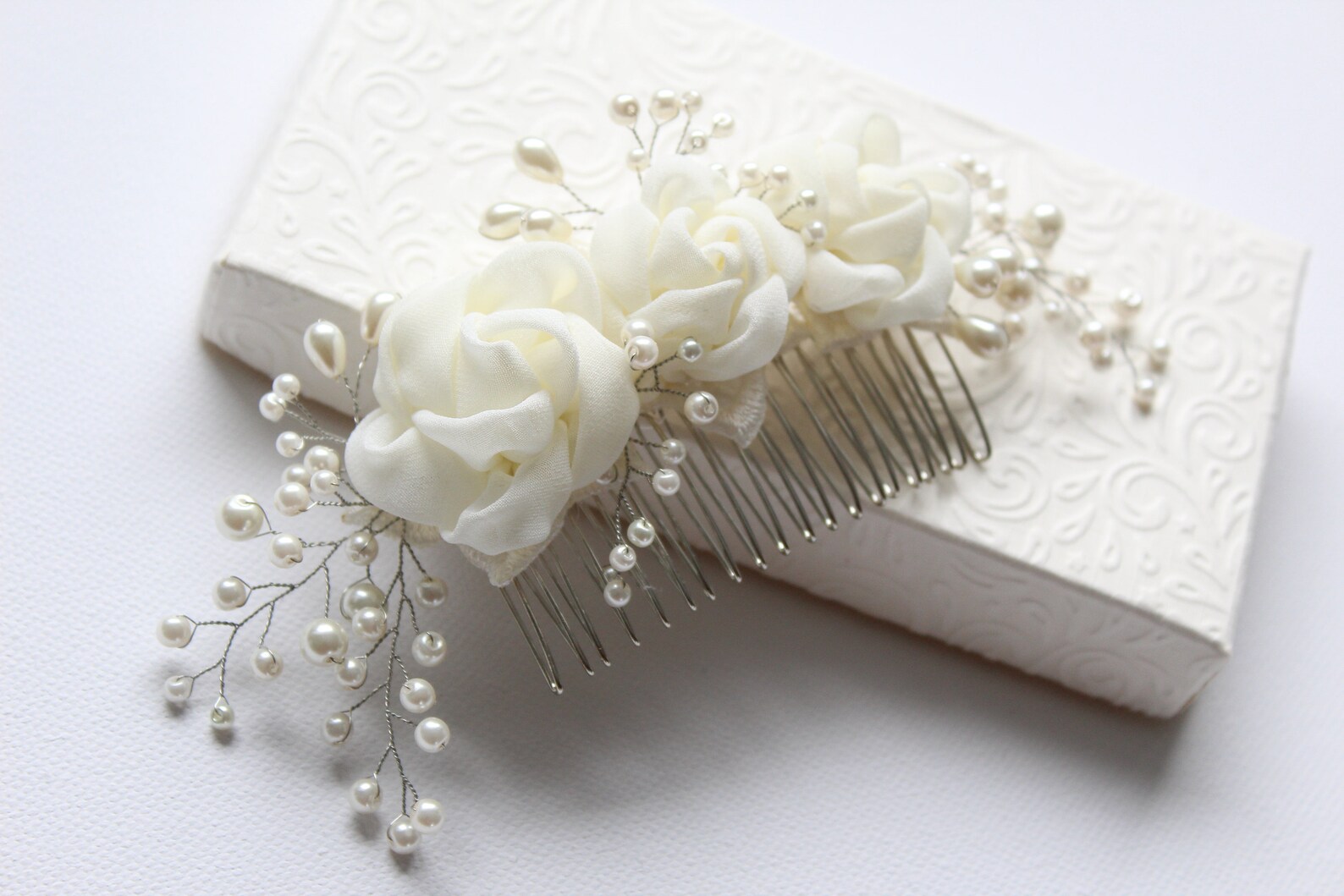 Wedding Headpieces Ivory Rose Hairpiece Bridal Hair Comb - Etsy