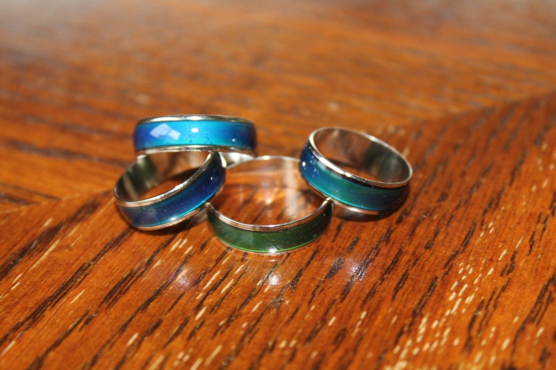Retro 90's Mood Ring, Color Sensitive, Vintage Band Ring, Novelty ...