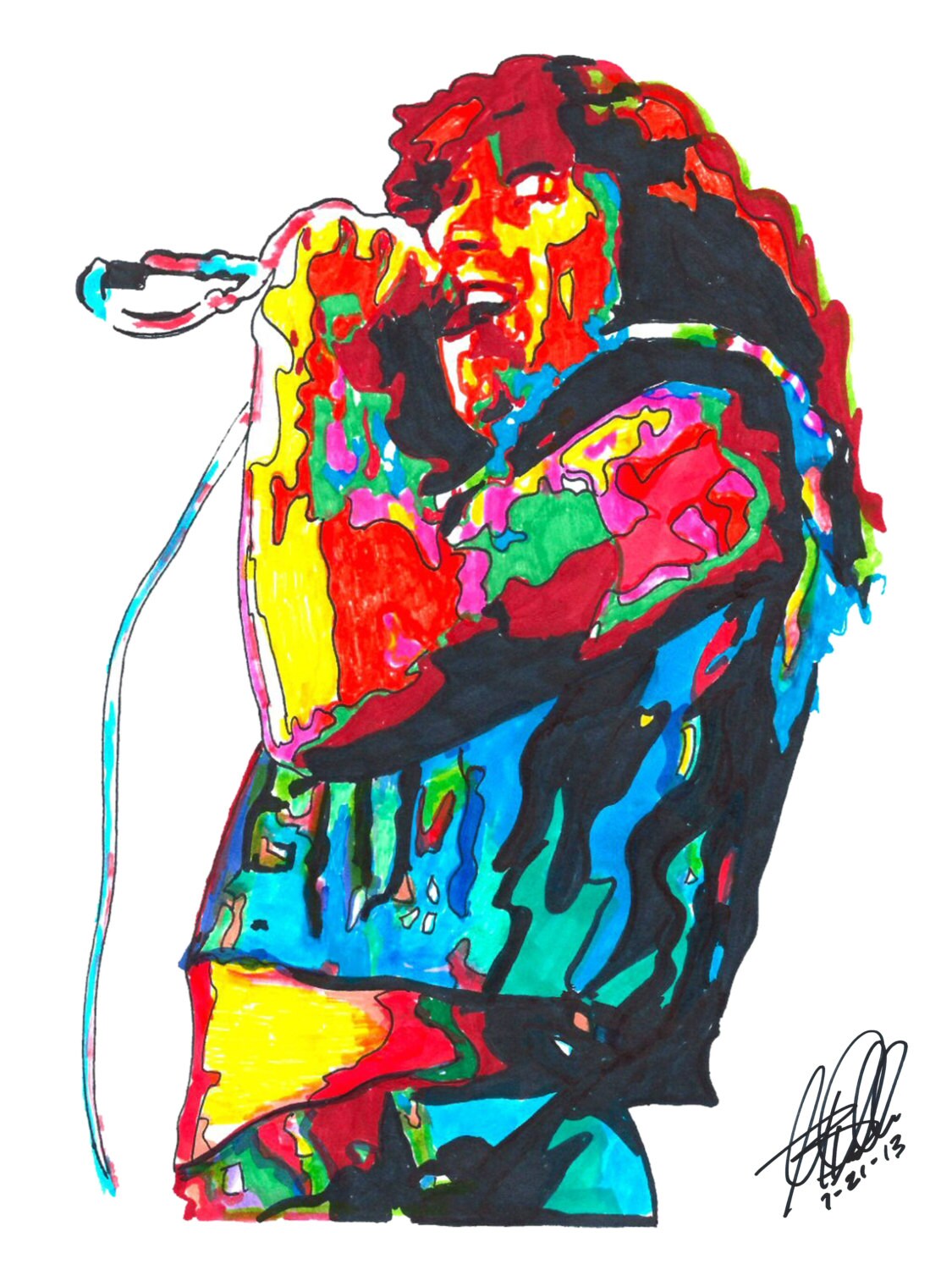 Bon Scott of AC/DC: Poster from Original Dwg 18 x | Etsy