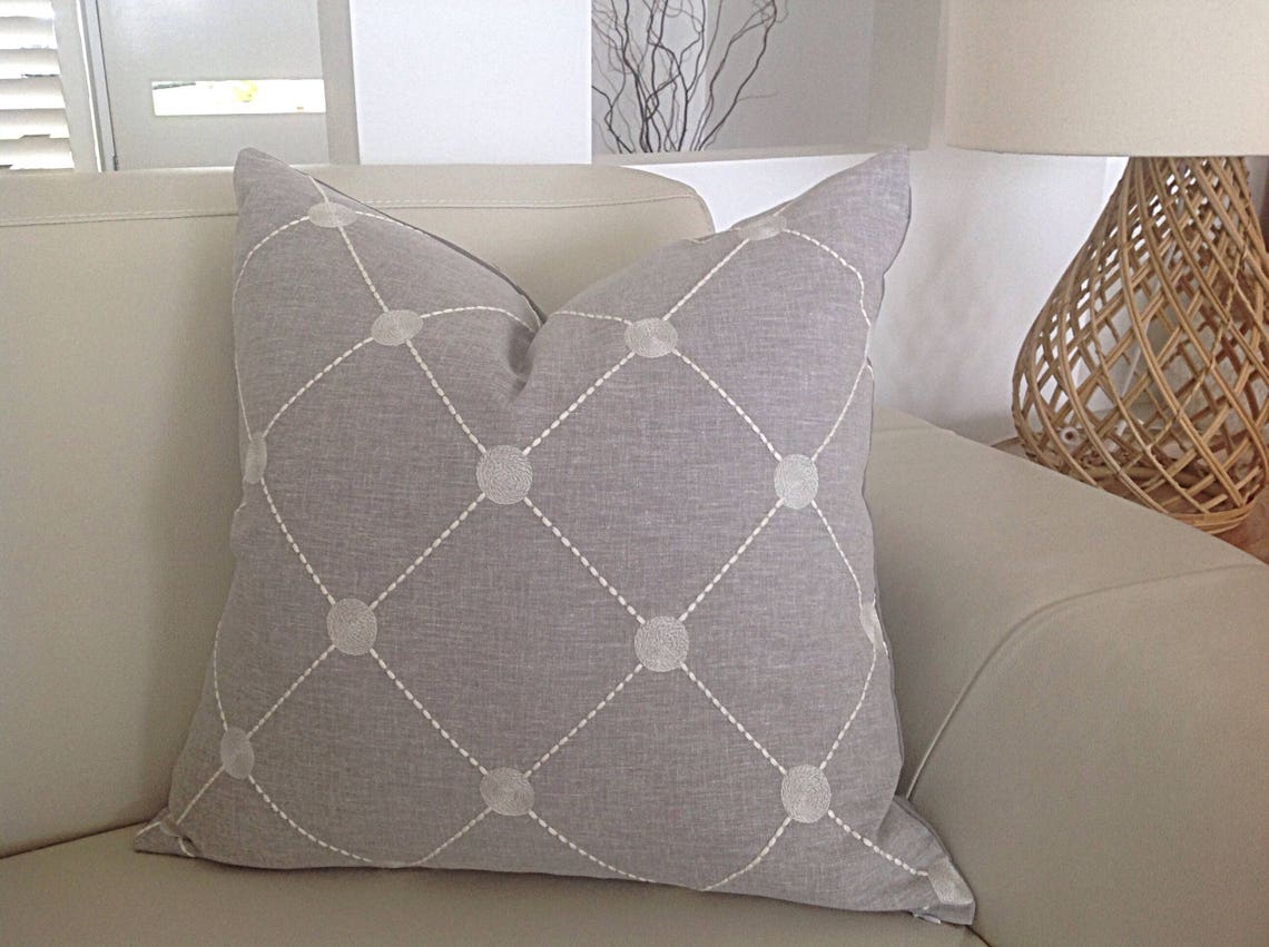 Silver Grey Cushion Covers Grey Pillows Cushion Cover Grey | Etsy