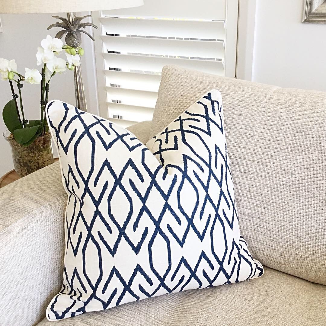 Hampton's Cushion Covers, Hampton's Style Pillows, Blue and White ...