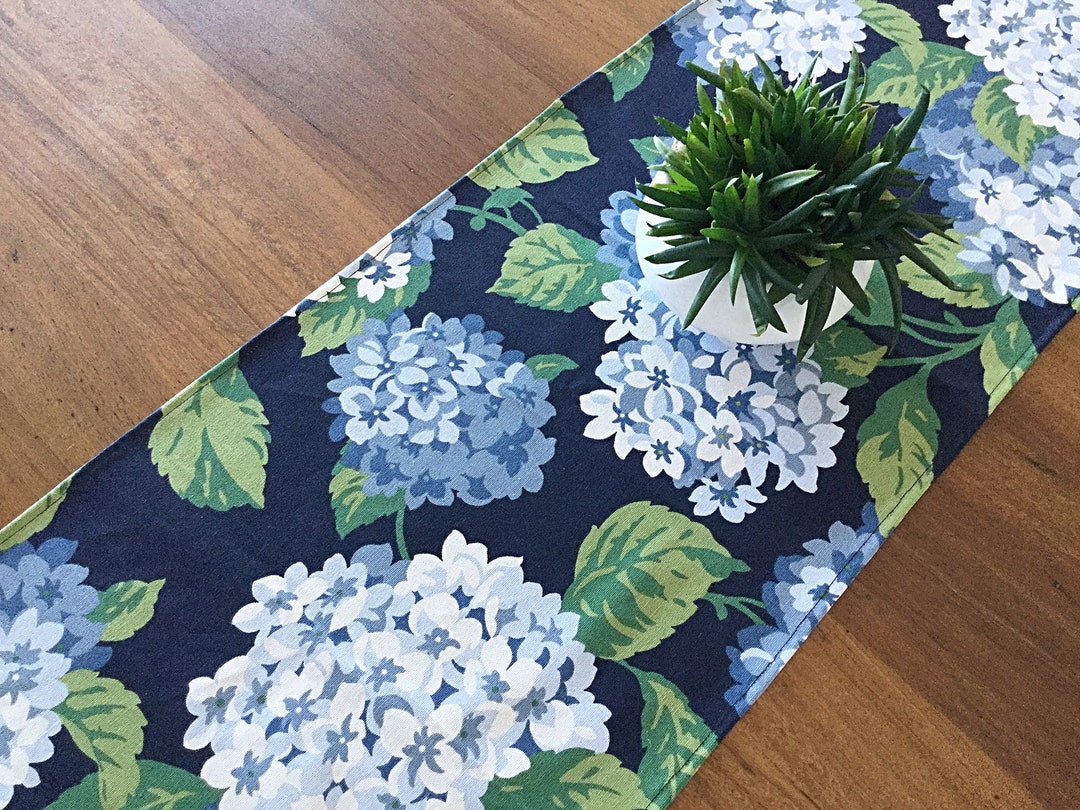Table Runner, Floral Table Runner, Hydrangea Table Runner, Home Decor ...