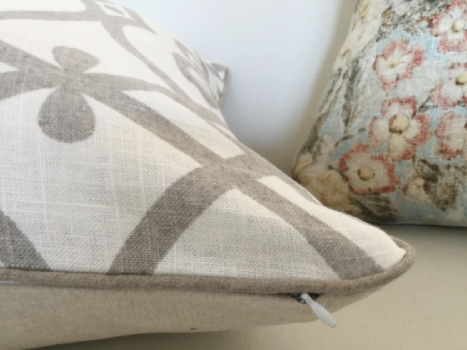 Hamptons Style Cushions, Hampton's Pillows Dove Grey Geometric Cushion ...