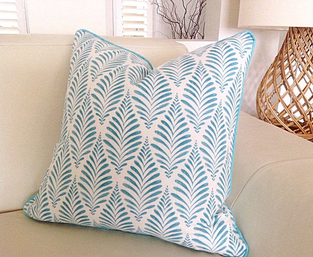 Coastal Pillows, Turquiose Pillow Cover, Turquoise Blue Cushion Coer ...