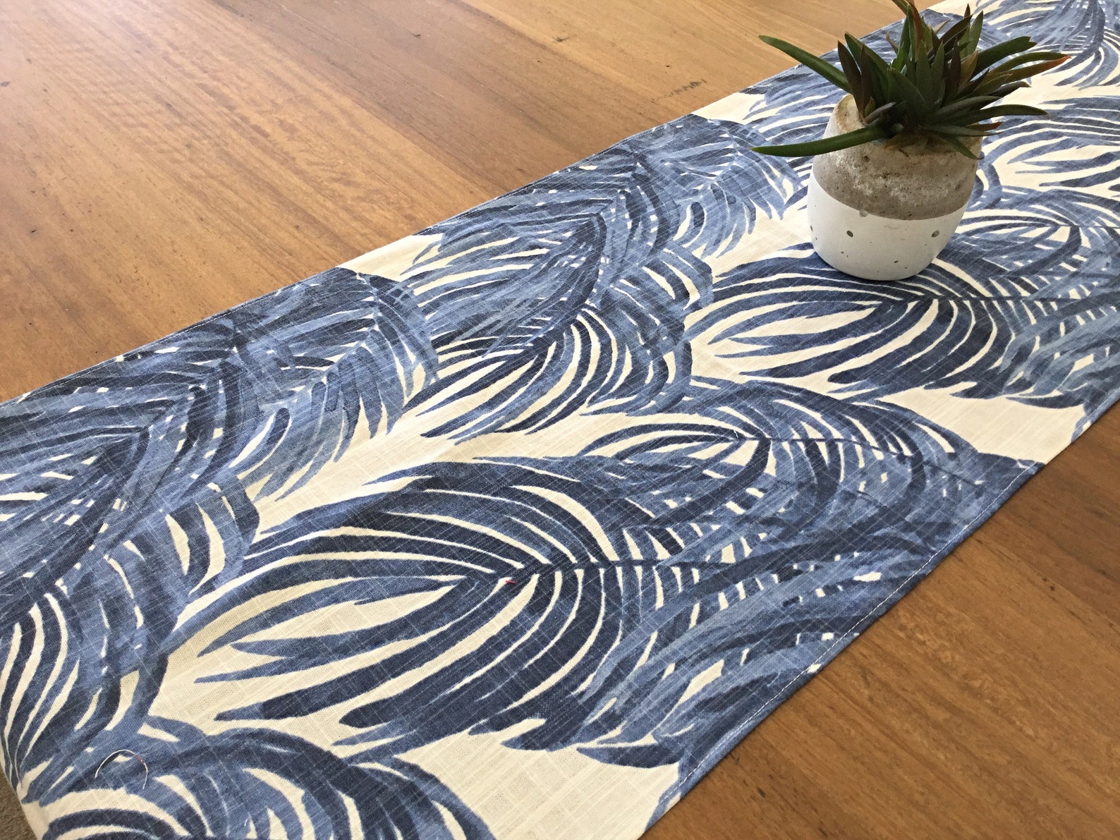 Palm Leaves Tropical Table Runner Coastal Style, Beach House Decor ...