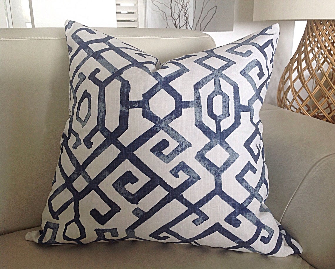 Navy Blue Cushions Navy Pillows Cushion Cover Geometric - Etsy