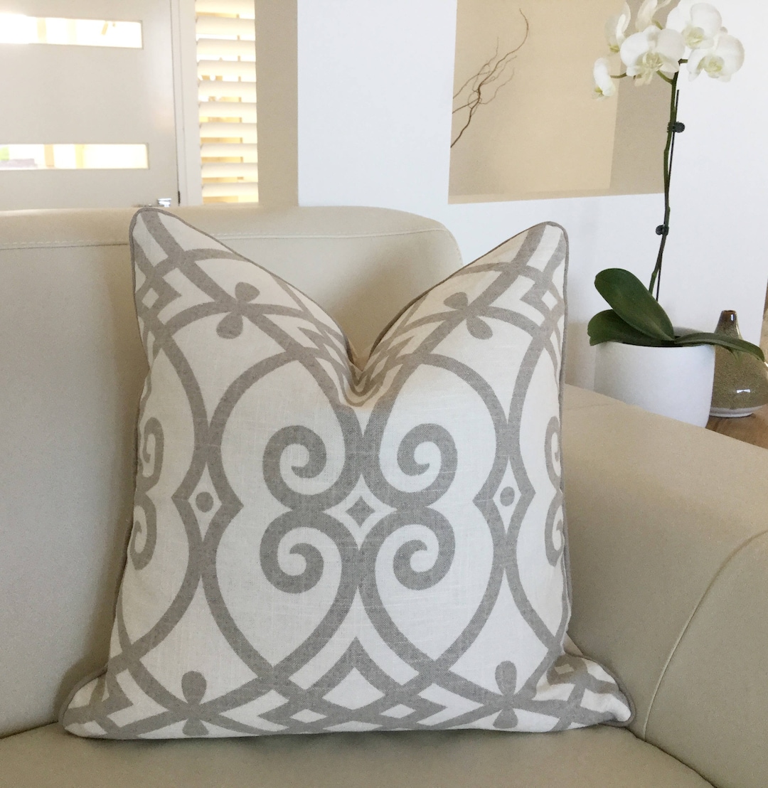 Hamptons Style Cushions, Hampton's Pillows Dove Grey Geometric Cushion ...