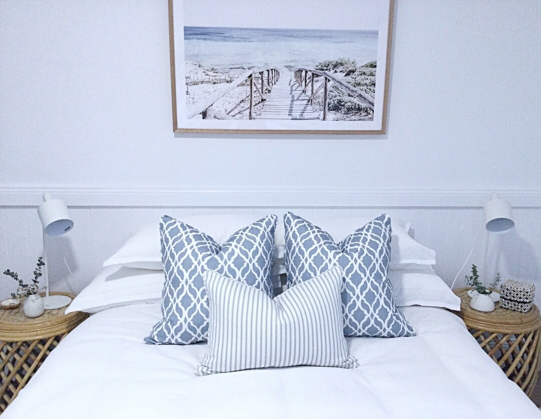 Hamptons Style Pillows, Hamptons Style Cushions, Pale Blue Pillows ...