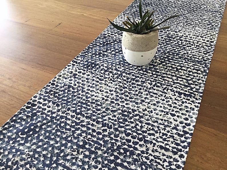 Table Runner Coastal Style Vintage Indigo Table Runner. | Etsy Australia
