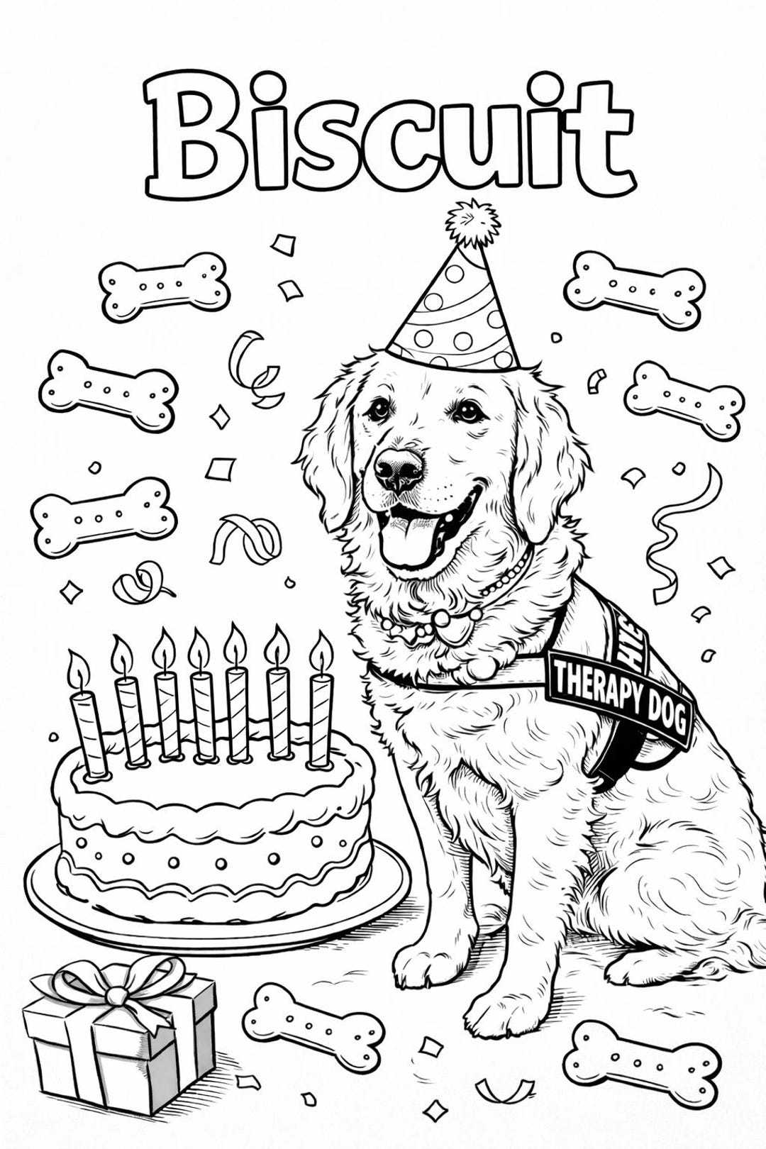 Custom Pet Portrait Coloring Page | Personalized Dog Art (digital ...