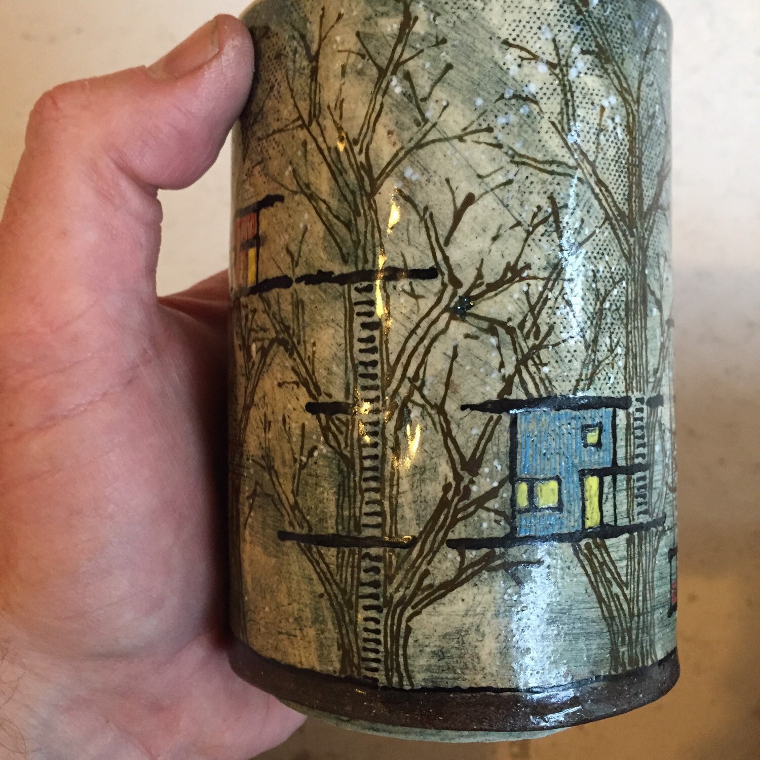 Ceramic Treehouse Tumbler or Utensil Cup - Etsy