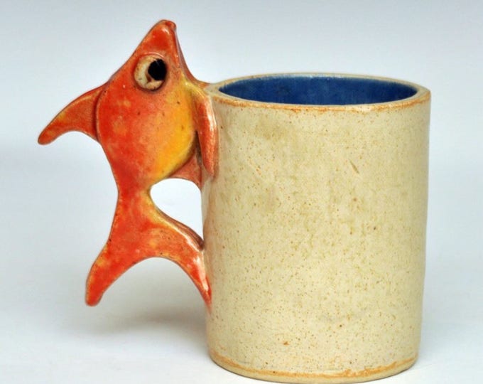 Handmade Ceramic Goldfish Cup - Etsy
