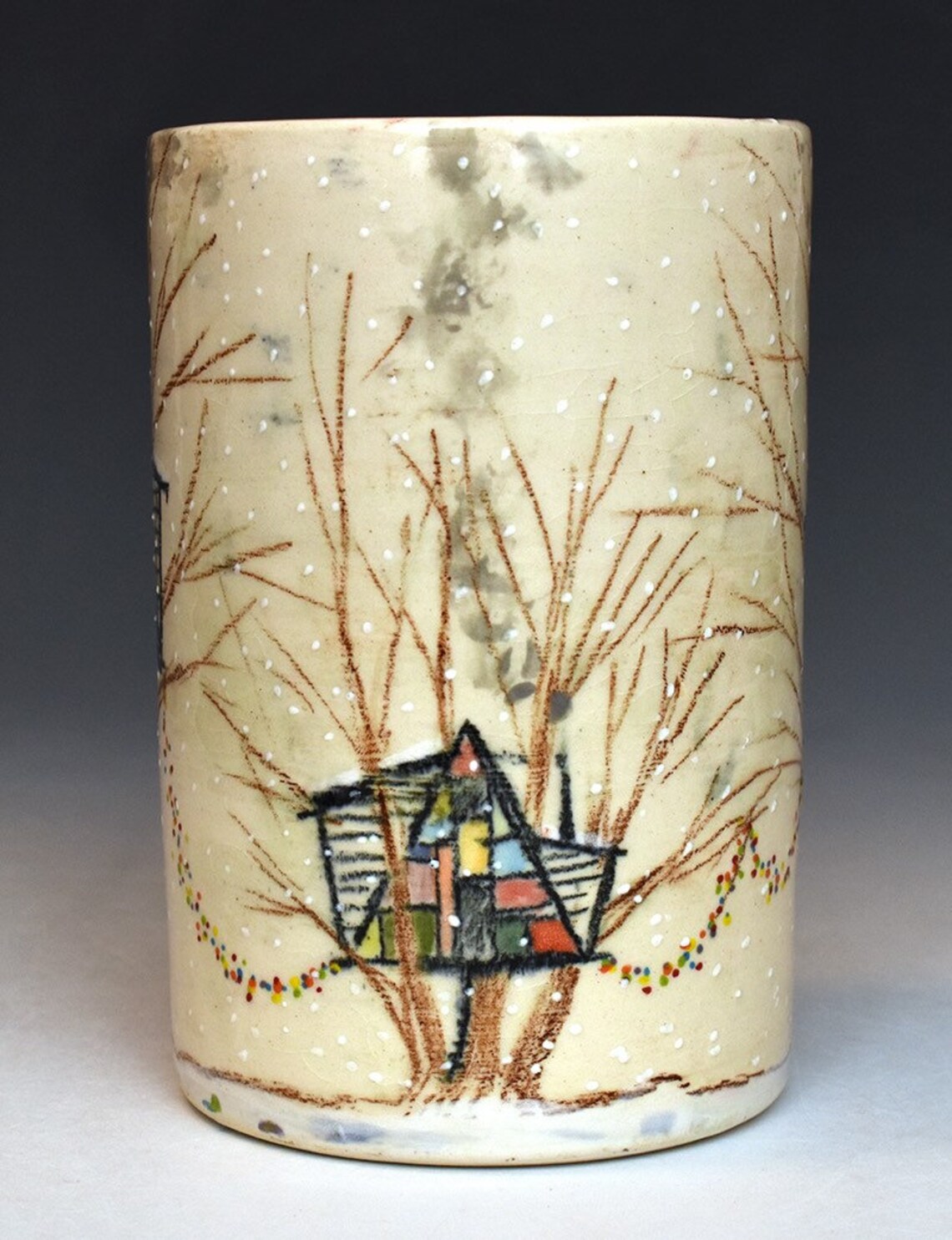 Handmade Aframe Style Ceramic Treehouse Tumbler or Utensil Cup - Etsy