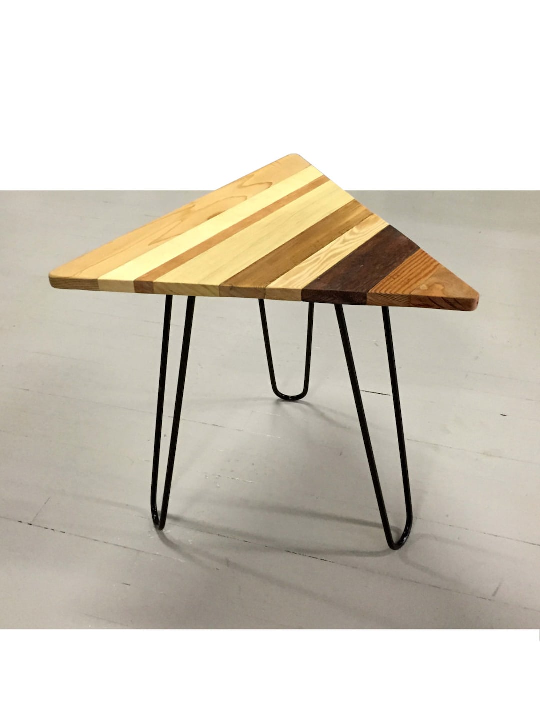 Reclaimed Hardwood Wood Triangular Handmade Simple Industrial Modern ...