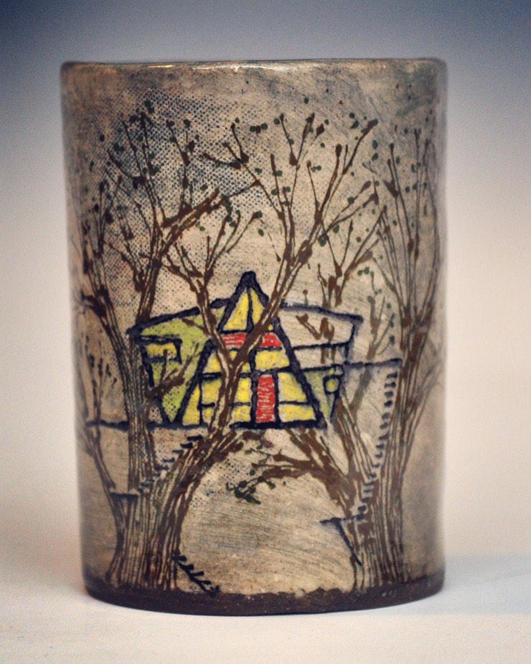 Ceramic Treehouse Tumbler or Utensil Cup - Etsy