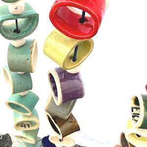 Colorful Ceramic Rain Chain Yard Ornament Decoration Accent to Water ...