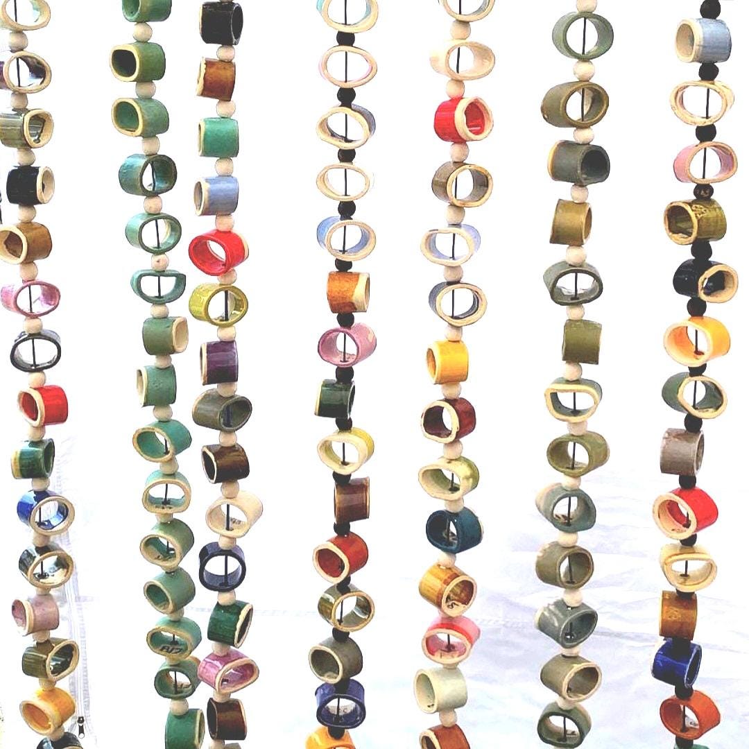 Colorful Ceramic Rain Chain Yard Ornament Decoration Accent to Water ...