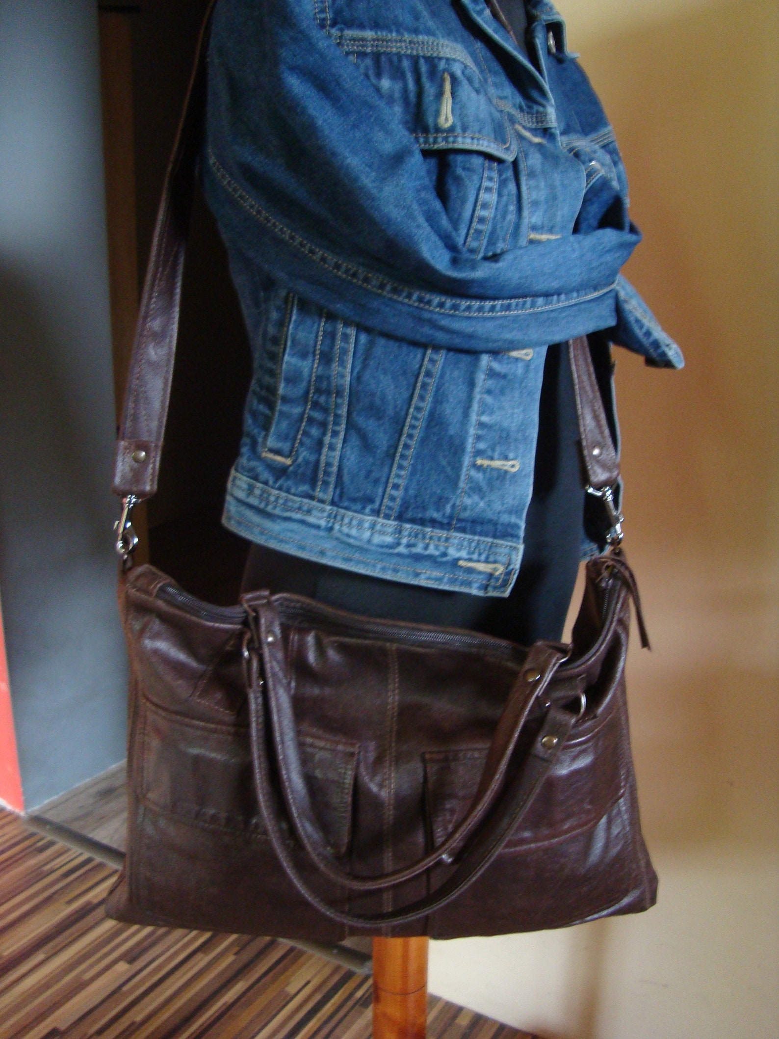 Brown Recycled Leather// Leather Jacket - Etsy