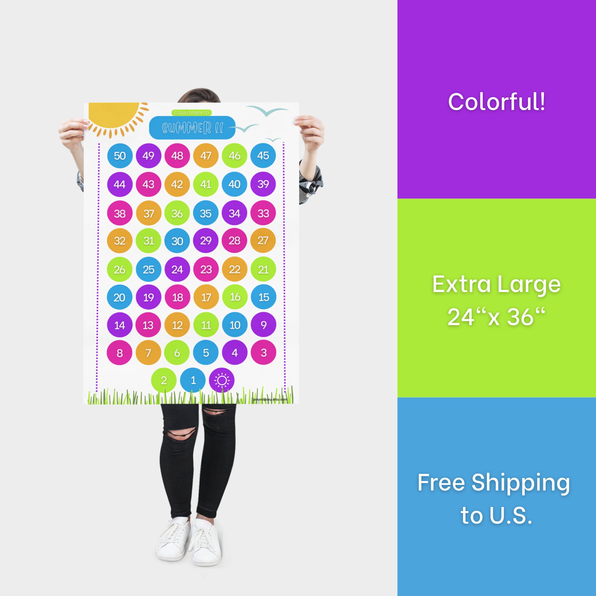 50 Day Summer Countdown - Etsy