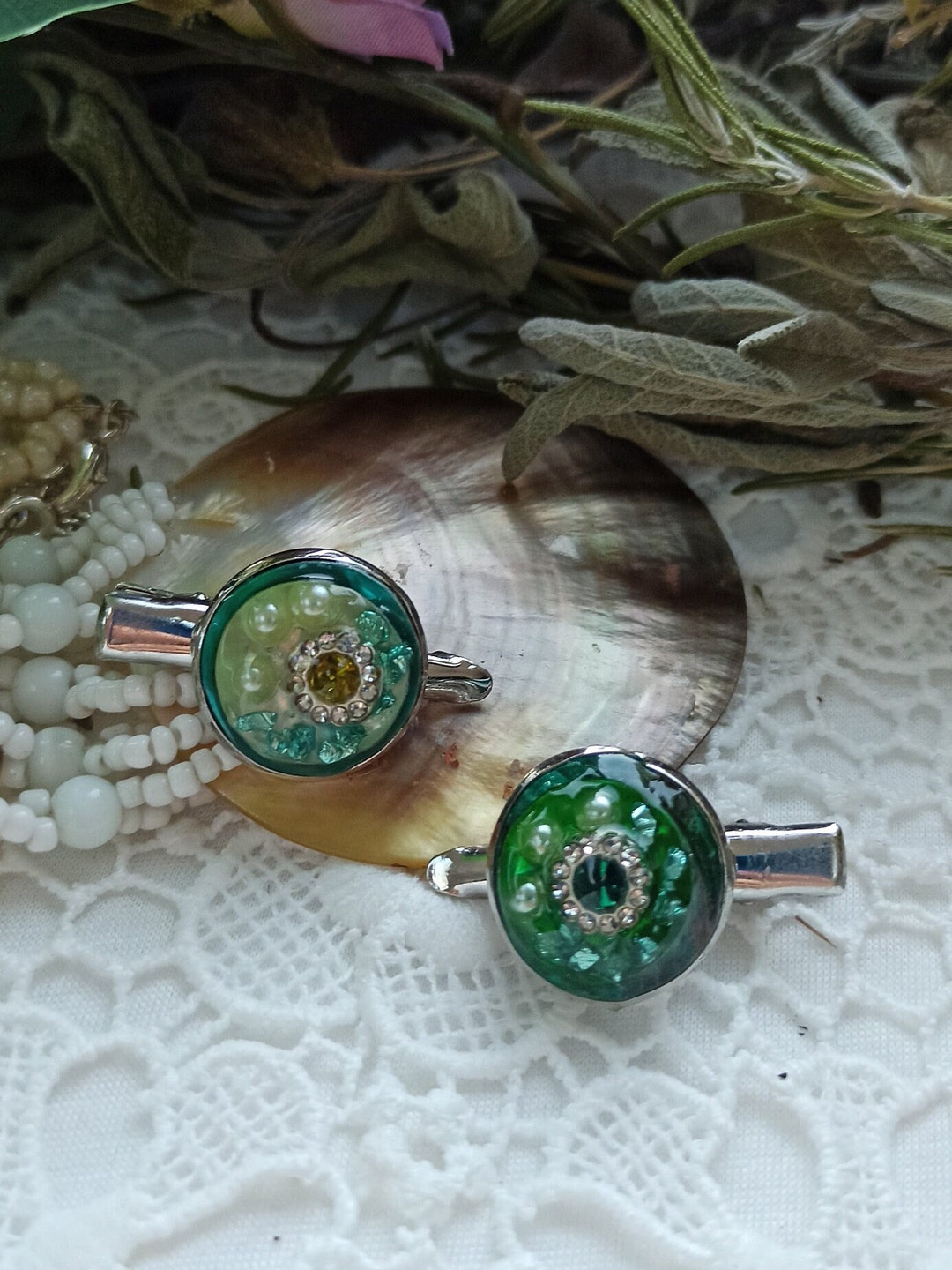 Abstract Green Alligator Hair Clip, Bohemian Hair Accessories, Present ...