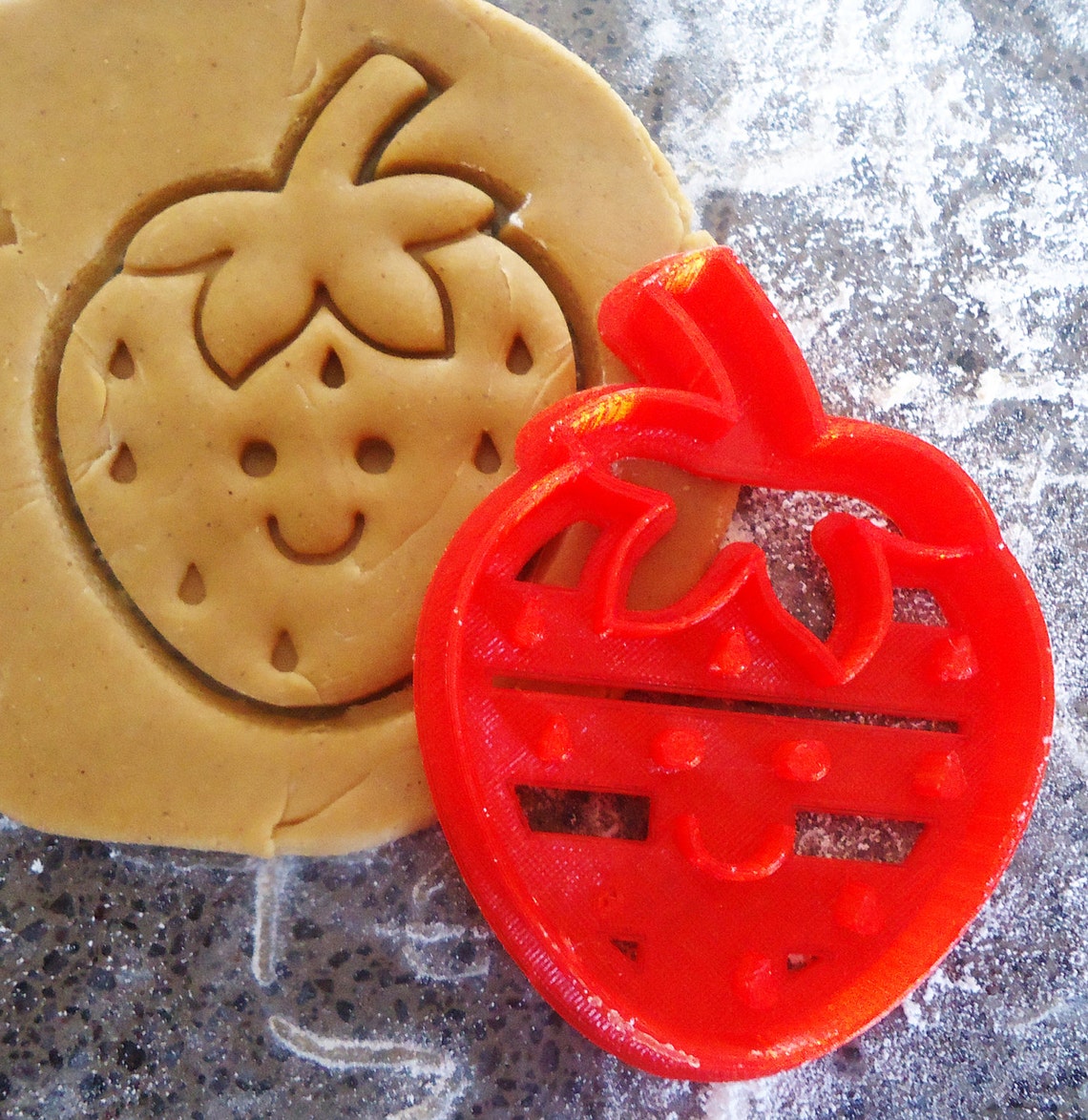 3D Printed Strawberry Cookie Cutter - Etsy