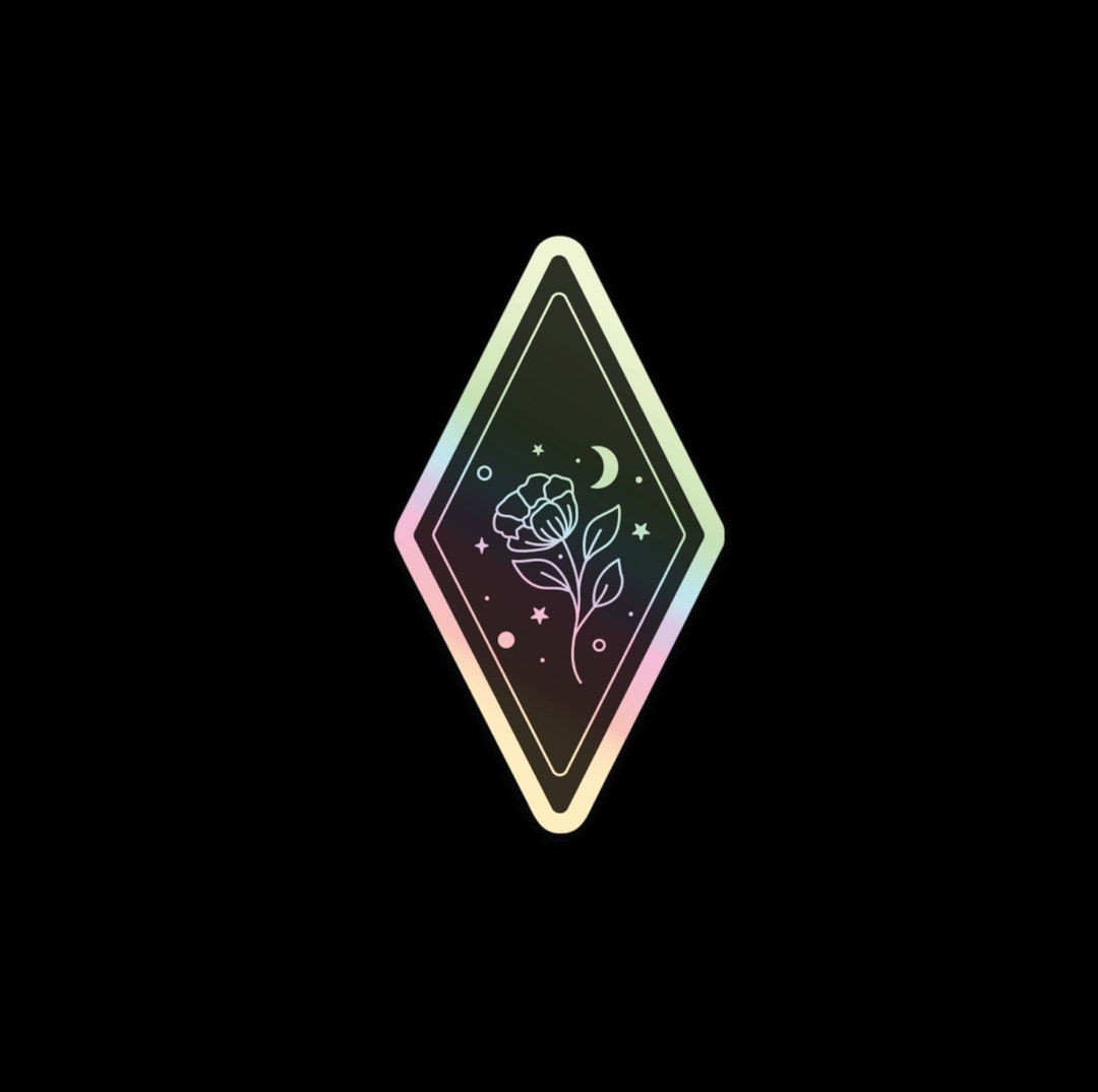 3x1.65 Holographic Space Flower Sticker - Etsy