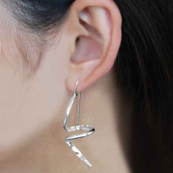 Silver Earrings - Etsy UK