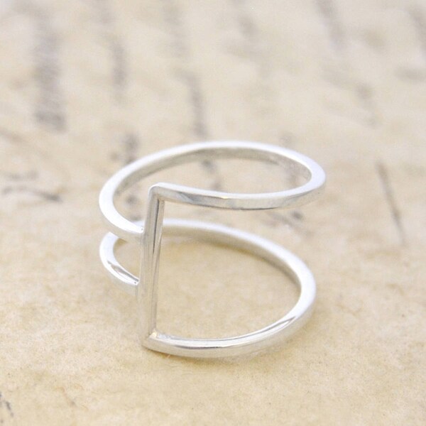 Modern Silver Ring - Etsy