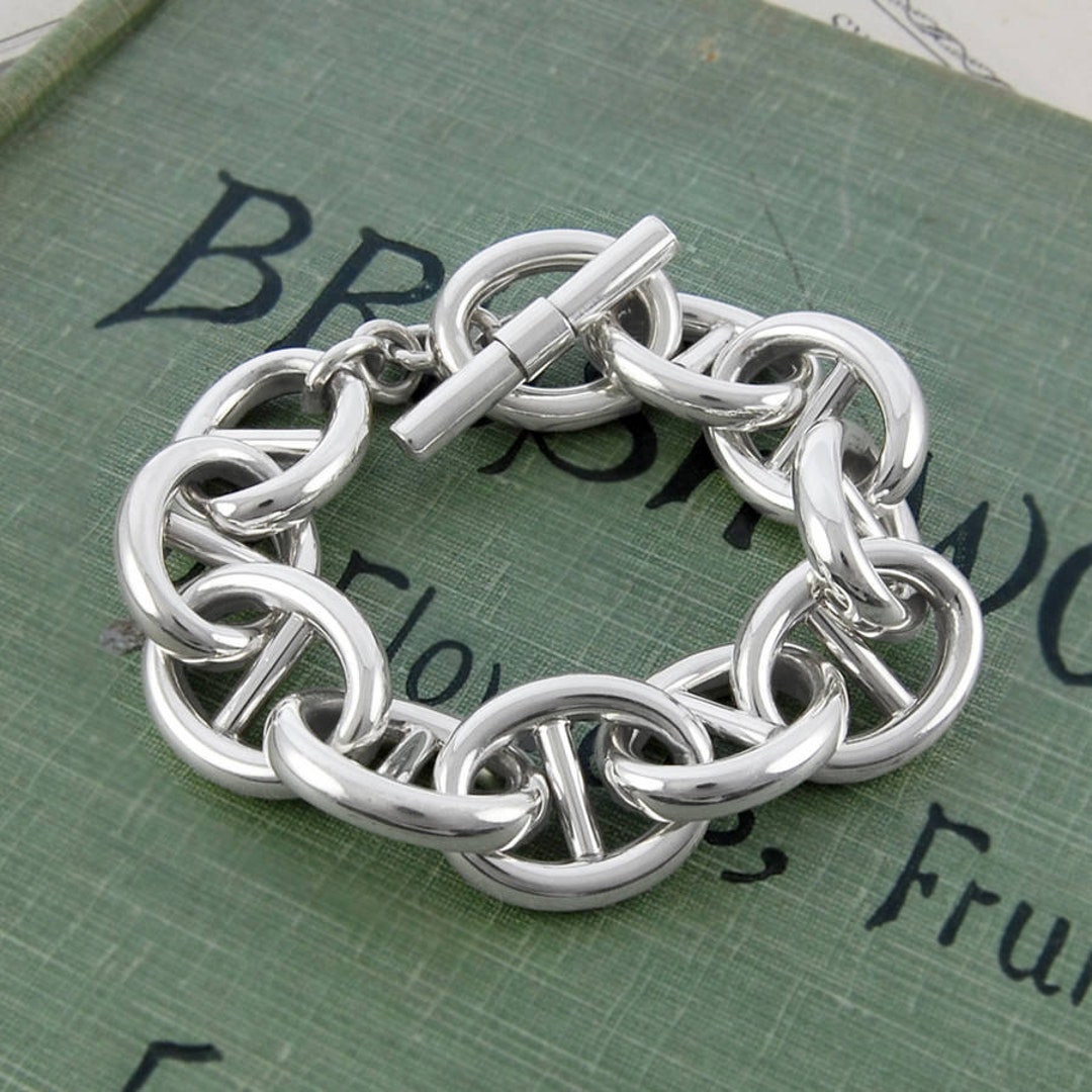 Chunky Bracelet Silver Bracelet Mothers Day Bracelet Silver Chain ...