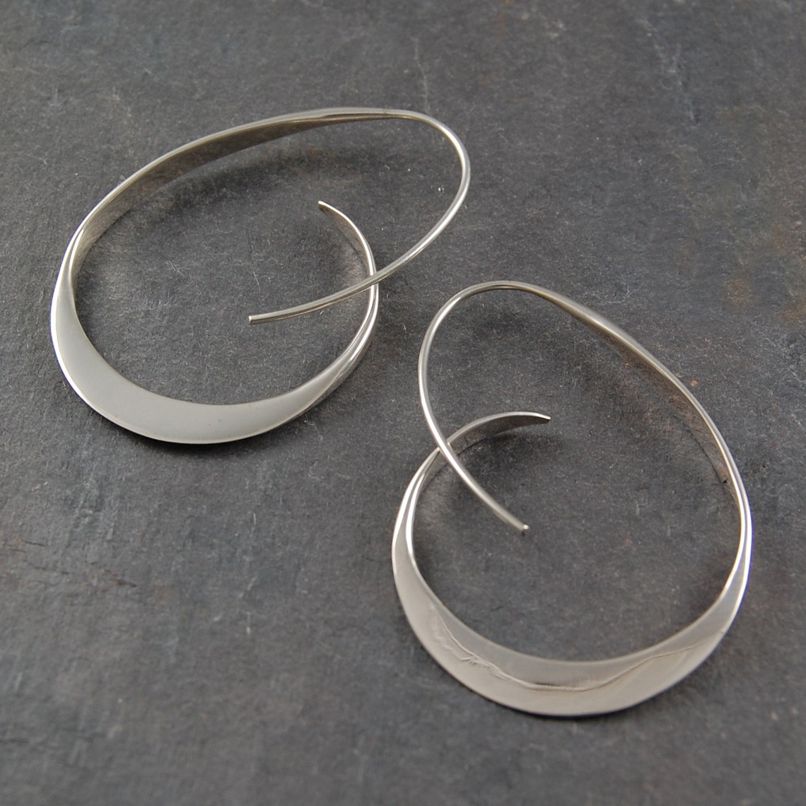 Silver Hoop Earrings Sterling Silver Earrings Hoops Silver - Etsy