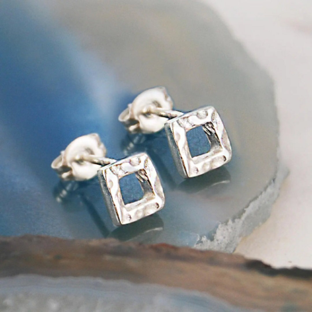 Square Stud Earrings Earrings Studs Sterling Earrings 925 Silver ...