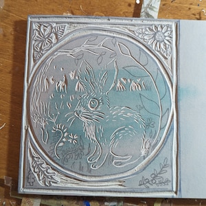 Rabbit Rabbit Original Linocut Print | All Four Seasons | Good Luck and ...