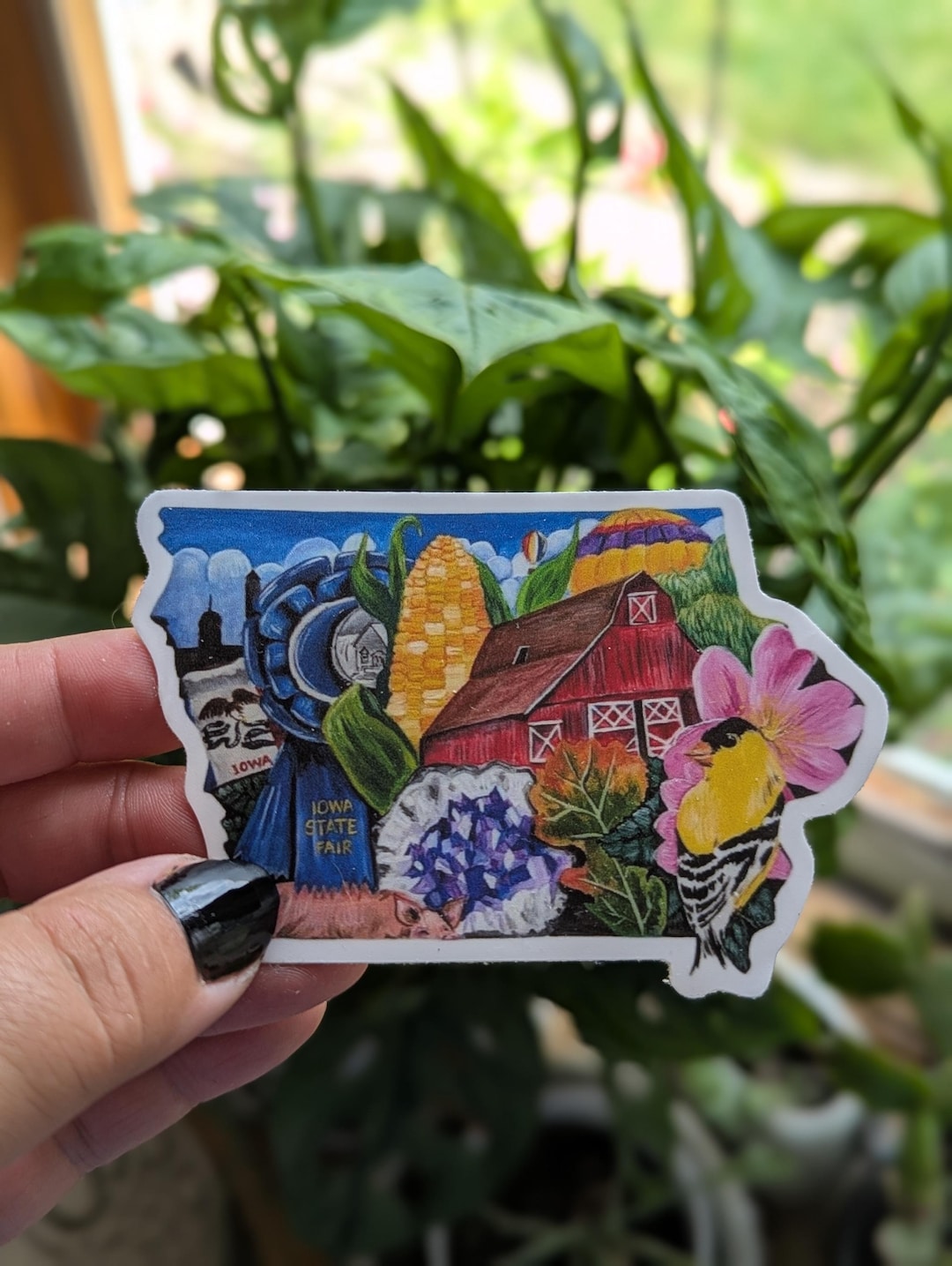 Iowa Pride Vinyl Sticker: State Fair, Geode, Goldfinch Art - Etsy