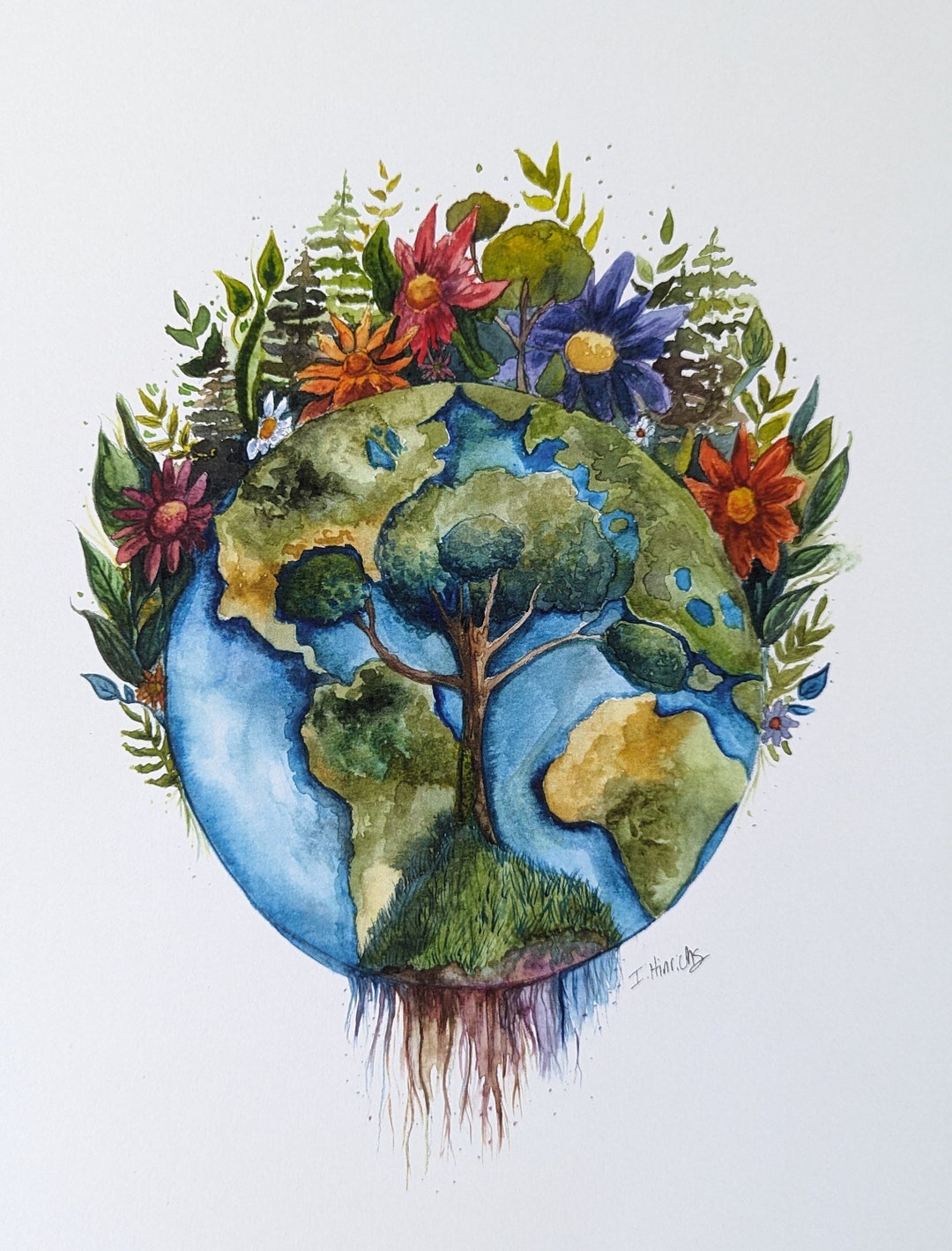 Mother Earth 8.5"x11" Print | Planet Earth | Tree of Life | Ecofest ...