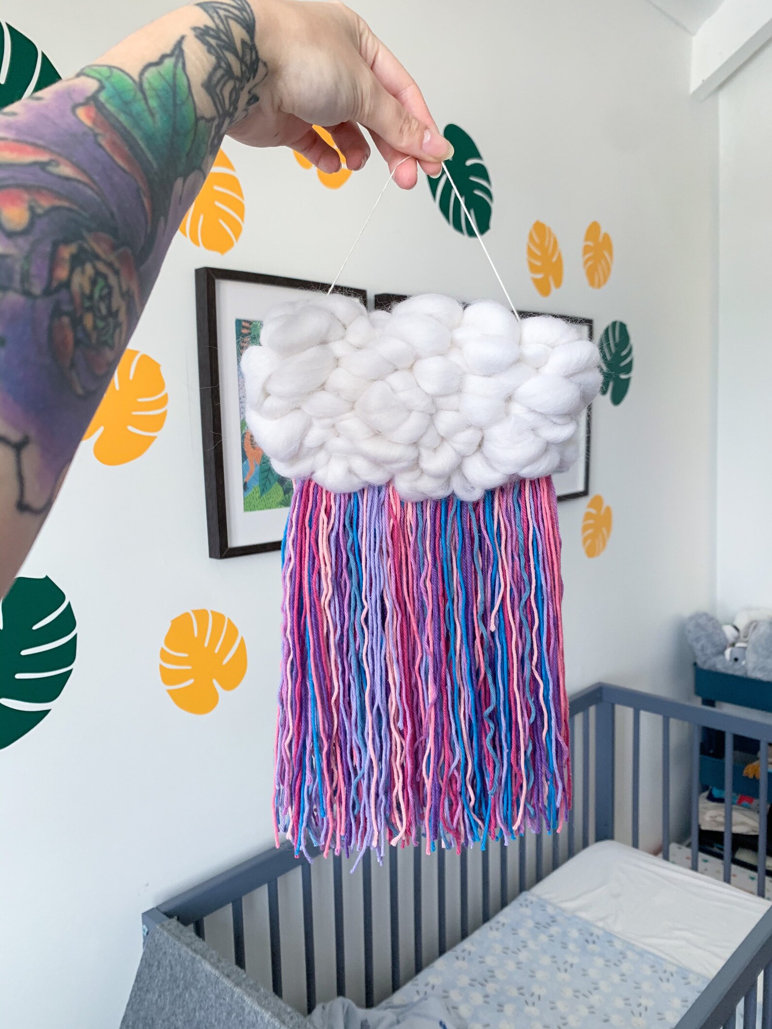 Custom rainbow cloud wall hanging Nursery decor Woven | Etsy
