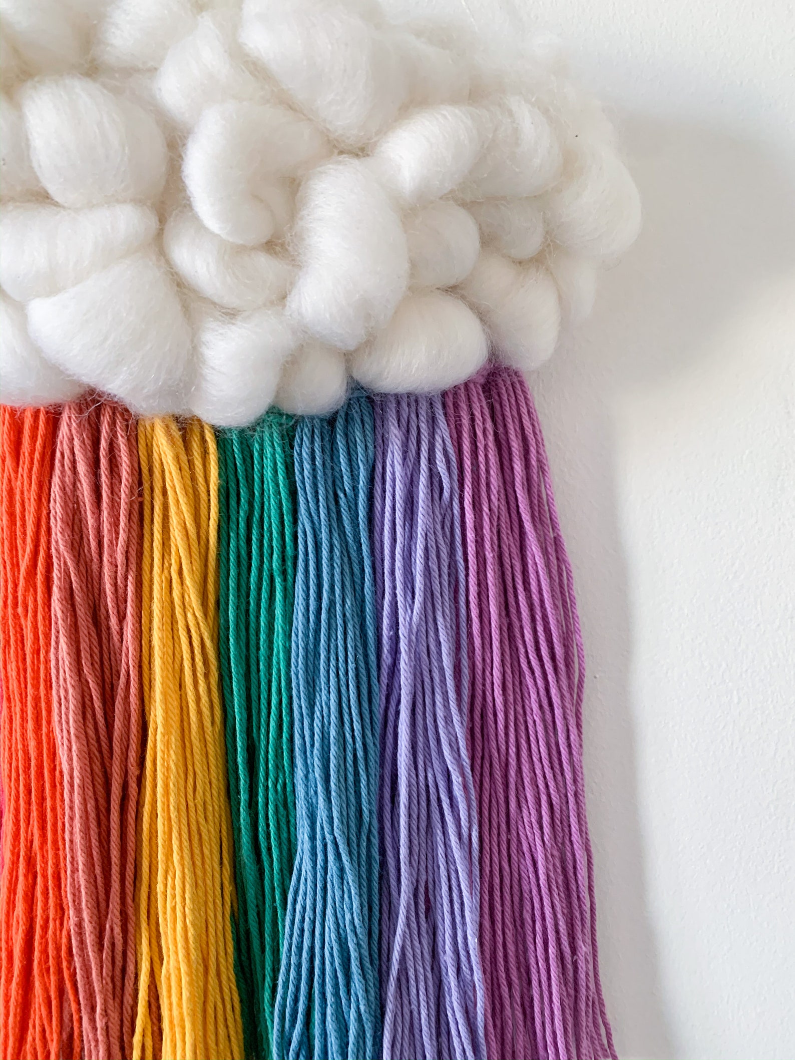 Custom Rainbow Cloud Wall Hanging | Nursery Decor, Personalised Woven ...