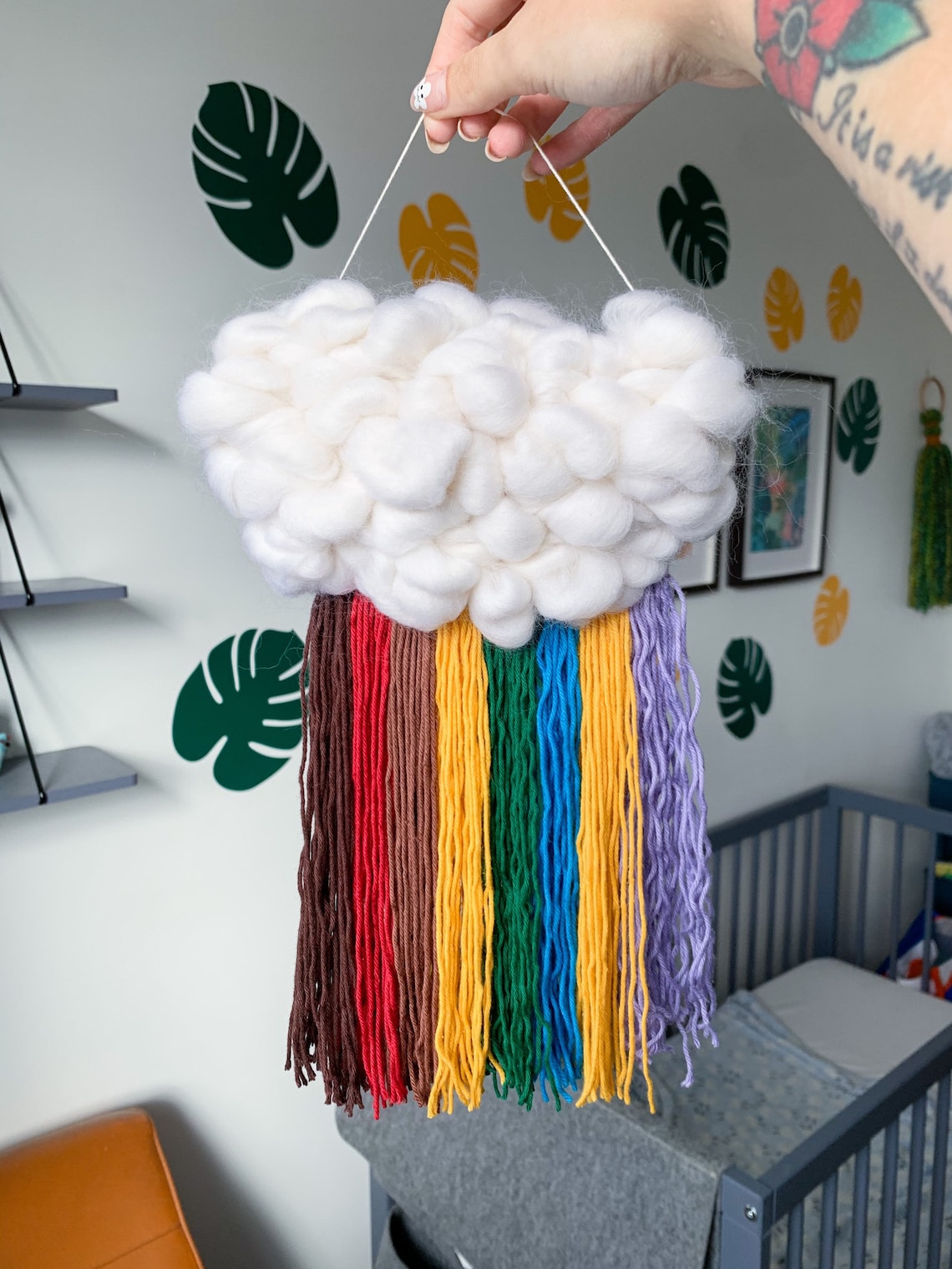 Custom rainbow cloud wall hanging Nursery decor Woven | Etsy
