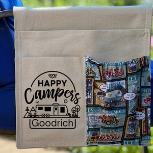 Personalized Chair Caddy, Camping Chair Caddy, Lounge and Beach Chair ...