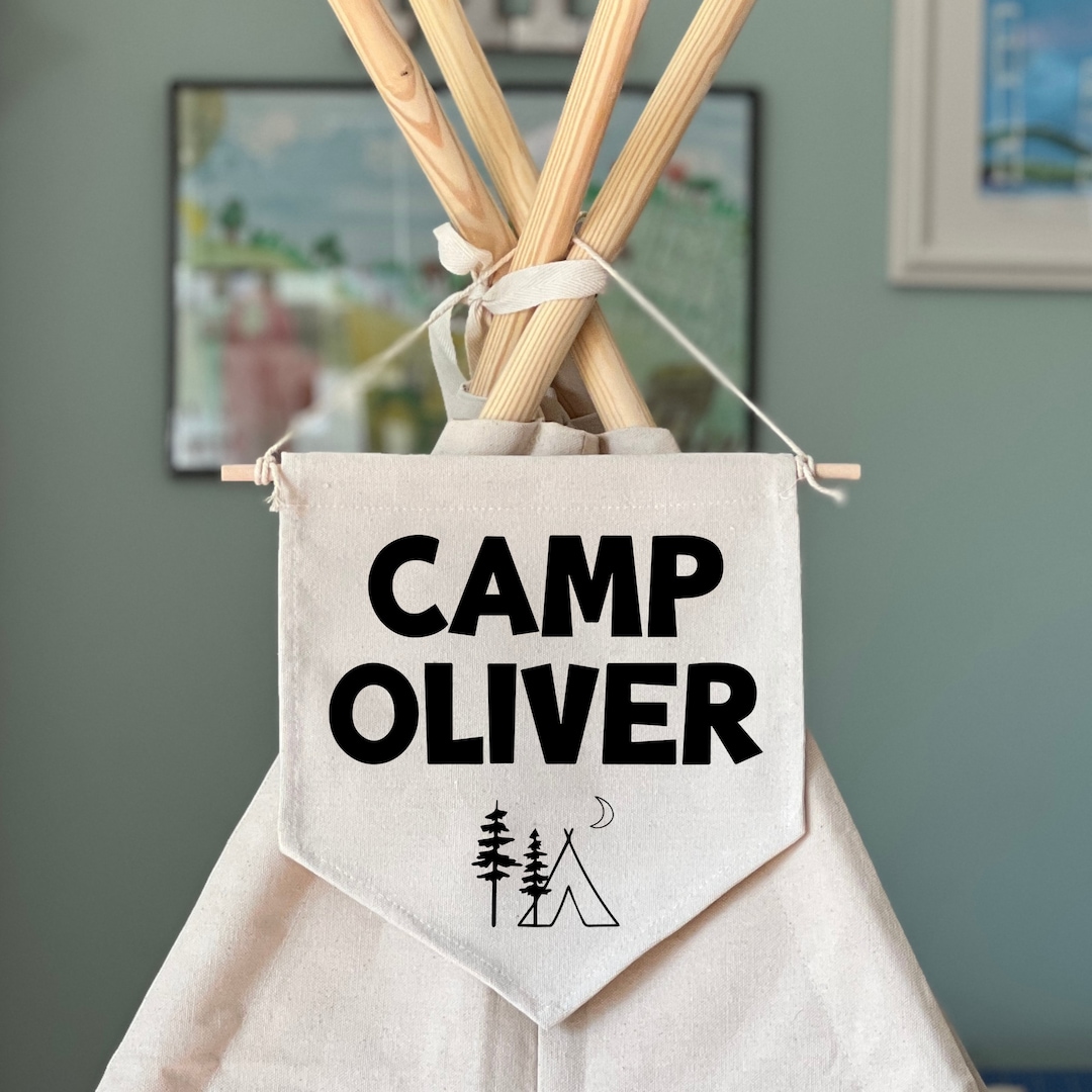 Personalized Custom Camp Flag Banner Pennant for Teepee, Wall or Door ...